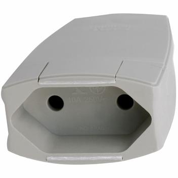 Plugue Prolongador Femea 2 Pólos 10A Cinza - PIAL - Plugs e Adaptadores ...