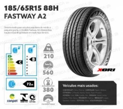Pneu Aro 15” XBRI 185/65R15 88H - FastWay A2 - Pneu de Carro - Magazine Luiza