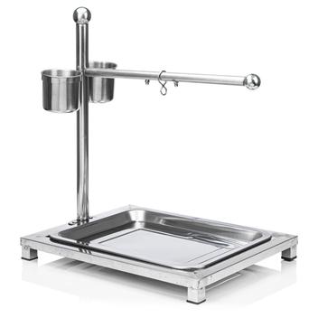 Poleiro Móvel de Inox para Pássaros 30cm Papagaio Calopsita Ringneck ...