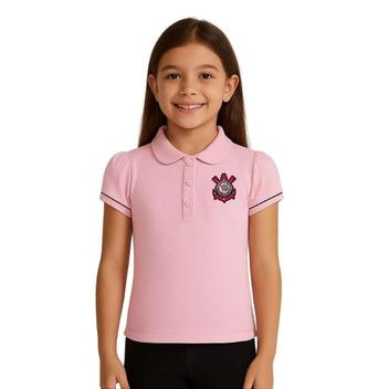 Polo Infantil Corinthians Rosa Oficial - Revedor - Camisa de Time ...