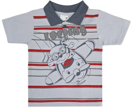 Polo Manga Curta para bebê nº 1 (9 a 12 meses) 100% algodão - Alemara ...