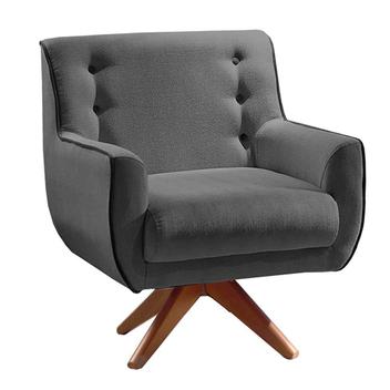 Poltrona Aurora Suede Cinza - Luxury Estofados - Poltronas - Magazine Luiza