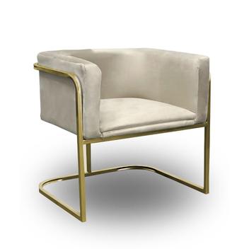 Poltrona Betina - Base Quadrada Dourada - Várias Cores - SM - Poltrona Decorativa - Magazine Luiza