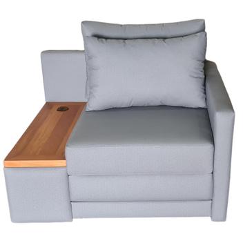 Poltrona Cama Com Tampo Lateral Esquerdo Tecido Acquablock Usb cor Cinza - 4R Estofados ...