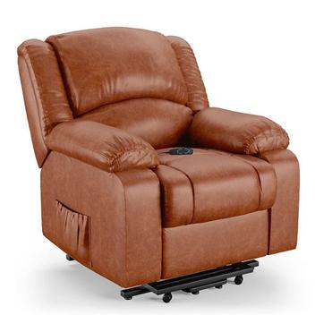 Poltrona Do Papai Reclinável Melim Elevação Lift Elétrico Pu Caramelo ...