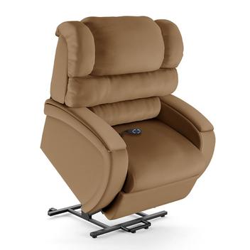 Poltrona do Papai Reclinável Napoli Elevação Lift Elétrico PU Caramelo ...