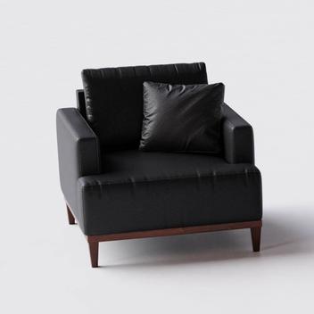 Poltrona Doha em Couro Preto - Home Mobily - Poltronas - Magazine Luiza