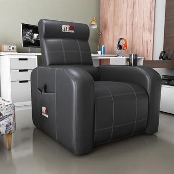 Poltrona Gamer Retrátil E Reclinável material sintético Preto Gamer ...