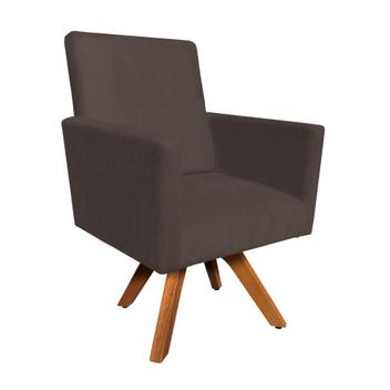 Poltrona Giratória Nina Suede Marrom - D'ROST - Poltronas - Magazine Luiza