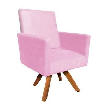 Poltrona Giratória Nina Suede Rosa Bebê - D'ROST - Poltrona de ...