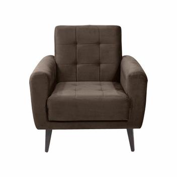 Poltrona Matrix Lívia Revestimento Suede com Pés de Madeira - Poltronas ...
