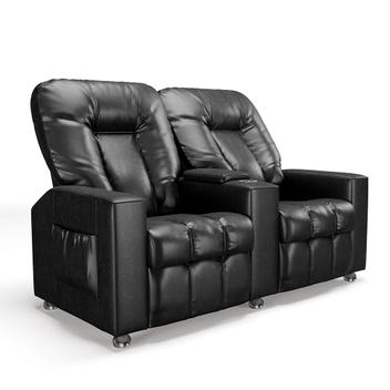Poltrona Reclinável Para Cinema 2 Lugares Sora PU Preto Brilho FH1 - D ...