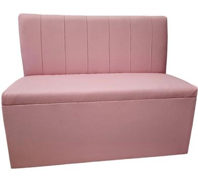 Poltrona Sofá Booth 1.10m Rosa Costuras Verticais SKU_90 - O REI DAS ...