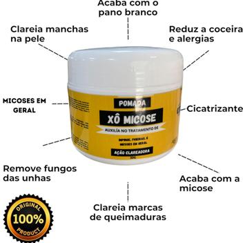 Pomada Xô Micose 30g Trata Micoses, Pano Branco, Frieira, Manchas, Acne ...