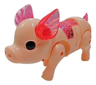 Porco Porquinho Brinquedo Eletrônico C/som Anda Acende Luz - Romã ...