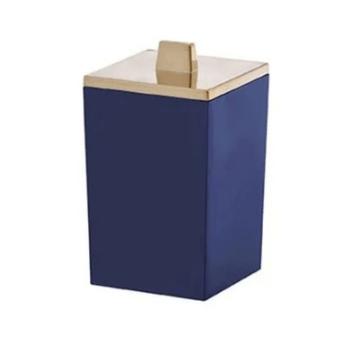 Porta Algodão e Cotonete Azul Marinho Quadratta - Paramount - Porta ...