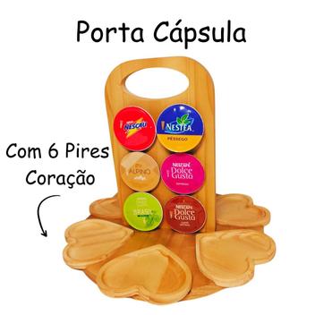 Porta Cápsulas Café Dolce Gusto Cantinho do Café Com 6 Pires Coração em ...