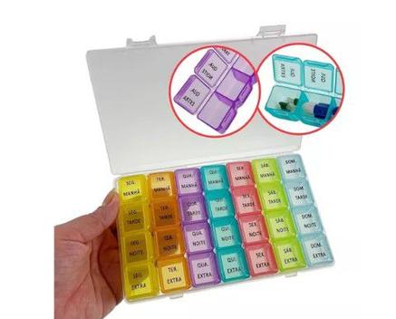 Porta Comprimidos 4 X Dia Semanal Caixa Remédios - amigold - Porta ...