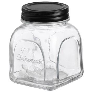 Porta Mantimentos Homemade em Vidro com Tampa em Metal Preto 500ml ...