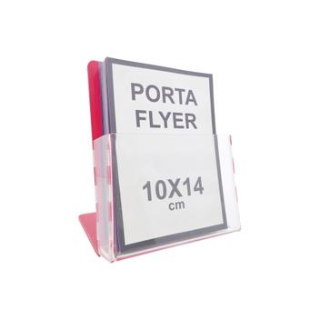 Porta Panfleto Flyer Folder Papel 10x14cm Acrílico Vermelho - RGR ...