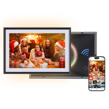 Porta-Retratos Digital XJ-HOME FRAMEO 10.1" 32GB com Wi-Fi e Luz LED ...