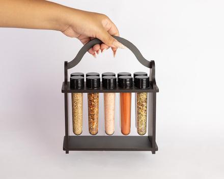 Porta Temperos/ Condimentos Com Alça 10 Potes. Organizador. - Igliz ...