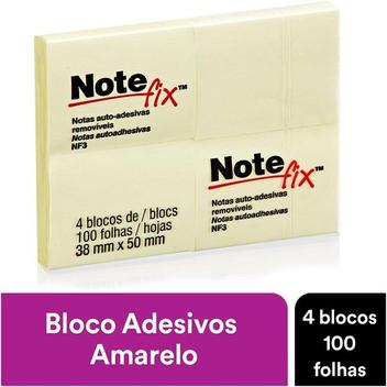 POST-IT Notefix Amarelo 3M 38MM X 50MM 4 Blocos 100 Folhas Cada - Bloco ...