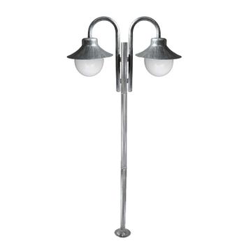 Poste de Jardim Saturno P28/2 com Globos de Vidro Leitoso 10x20 Prata ...