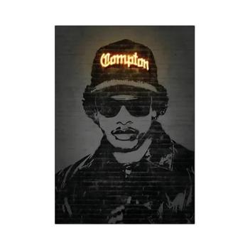 Pôster De Arte De Parede Com Estrela De Rapper Hip Hop Neon Colorido ...