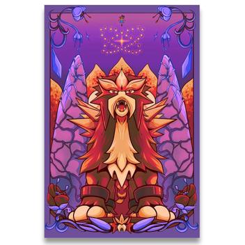 Poster Decorativo 42Cm X 30Cm A3 Brilhante Pokémon Entei - Bd net ...