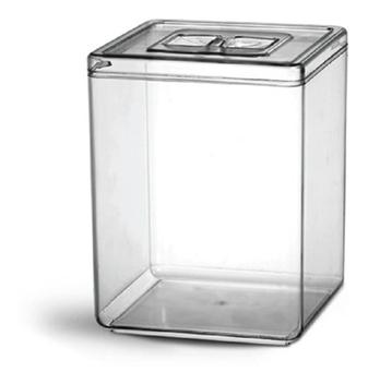 Pote Acrílico Quadrado Com Tampa 10l - Kit 7 Unidades - LCR - Pote ...