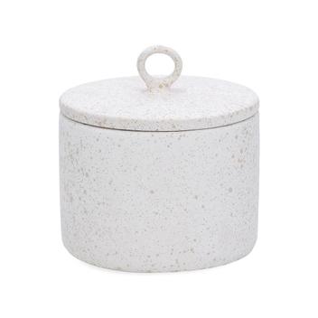 Pote com tampa decorativo em ceramica off white mart 17cm - Objetos de ...