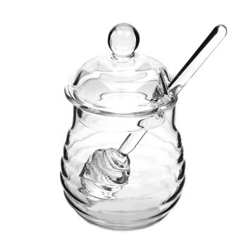 Pote de mel de vidro de 250ml Conjunto de pote de geleia claro com ...