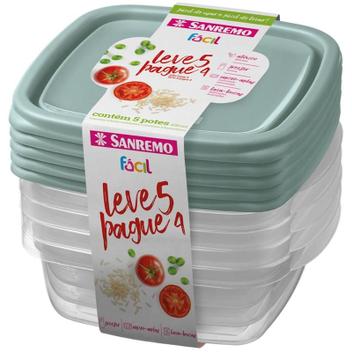 Pote plastico conj. l5p4 pote facil 530ml(s) sanremo - Pote Descartável ...