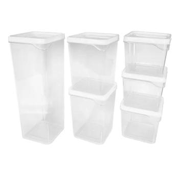 Pote Quadrado Modular Cozinha Conjunto 6 Organizador - Nitron - Pote - Magazine Luiza