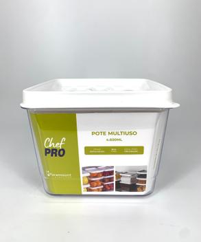Pote Quadrado Multiuso Chef Pro - 4.600ml - Paramount - Pote - Magazine Luiza