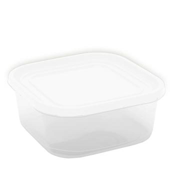 Pote Quadrado Plástico 1050ml Transparente com Tampa Colorida Fundo ...