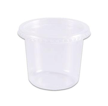 Pote Redondo 350ML Com Tampa Cristal Pacote Com 24 unidades Prafesta - Embalagens Descartáveis ...