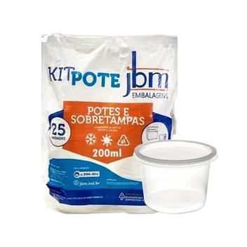 Pote Redondo com Tampa Freezer e Micro-ondas 200ml C/25 Unidades - JBM ...