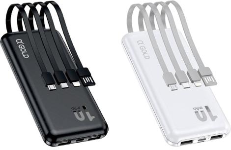 Power bank gold 10.000 mah com cabos embutidos bte29 - Agold ...