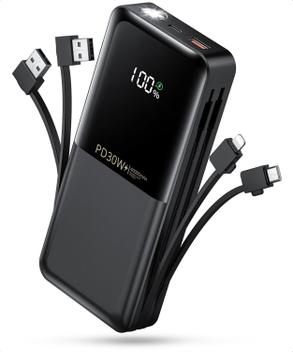Power Bank QiSA 40000mAh com Carregamento Rápido PD30W - 2 Saídas ...