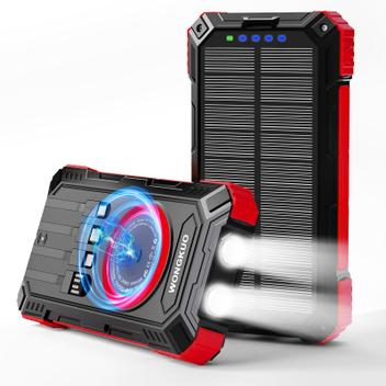 Power Bank Solar WONGKUO 49800mAh com USB-C e Lanterna - Carregador de ...