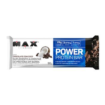 Power Protein Bar Max Titanium (90g) Chocolate c/ Coco - Barra de ...