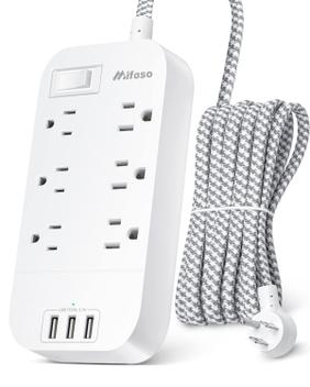 Power Strip Mifaso, 3 portas USB, 6 tomadas, cabo de 10 pés com switch - Hub - Magazine Luiza