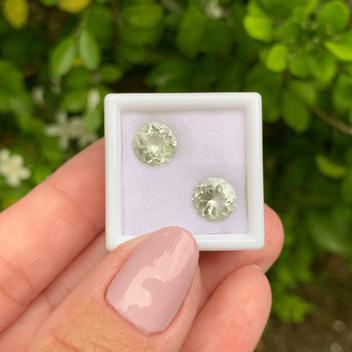 Prasiolita Brilhante ø8,20mm Par 3,52ct - SP GEMAS - Pedras Preciosas ...