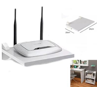 Prateleira Suspensa Porta Modem Branco 20x24cm Com Suporte Decoração ...