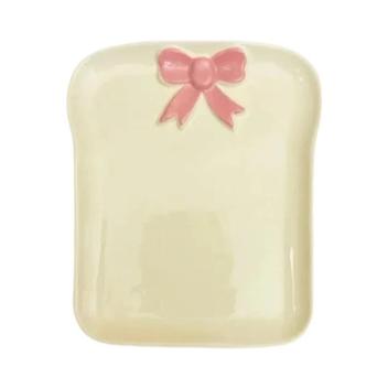 Prato de pão rosa Barbie fofo, talheres de cerâmica, prato de café da ...