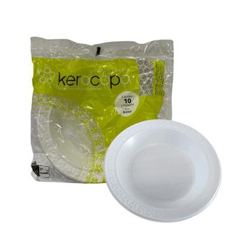 Prato Fundo 21cm Branco para Refeição Kerocopo com 250 unidades ...