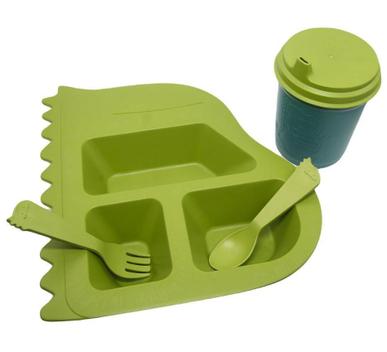 Prato Infantil Dino Prato c/Divisórias, kit c/Colher Garfo e Copo com ...