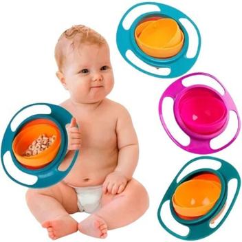 Prato Magico Giro Orbital 360º Comida Não Cai No Chão Cores - anjo da ...